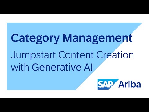 SAP Ariba Category Management: Jumpstart Content Creation with ...