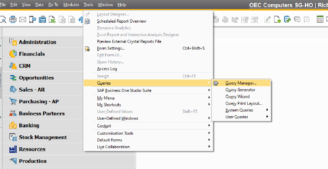 Export the data files from SAP | Singapore | The World Management